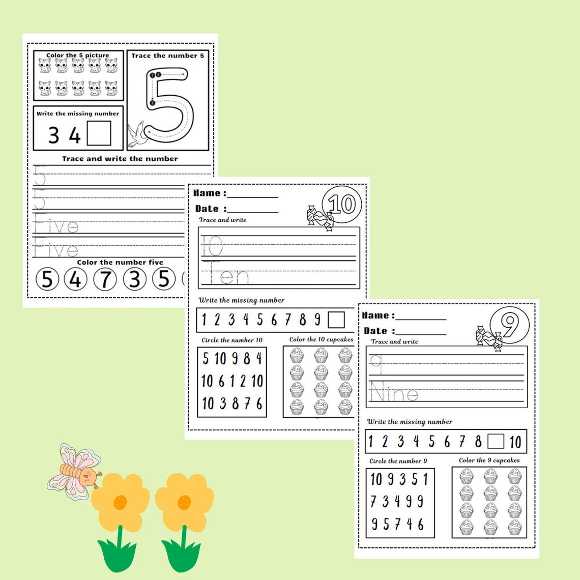 Printable Number Worksheets for Kids | Preschool & Kindergarten | Fun ...