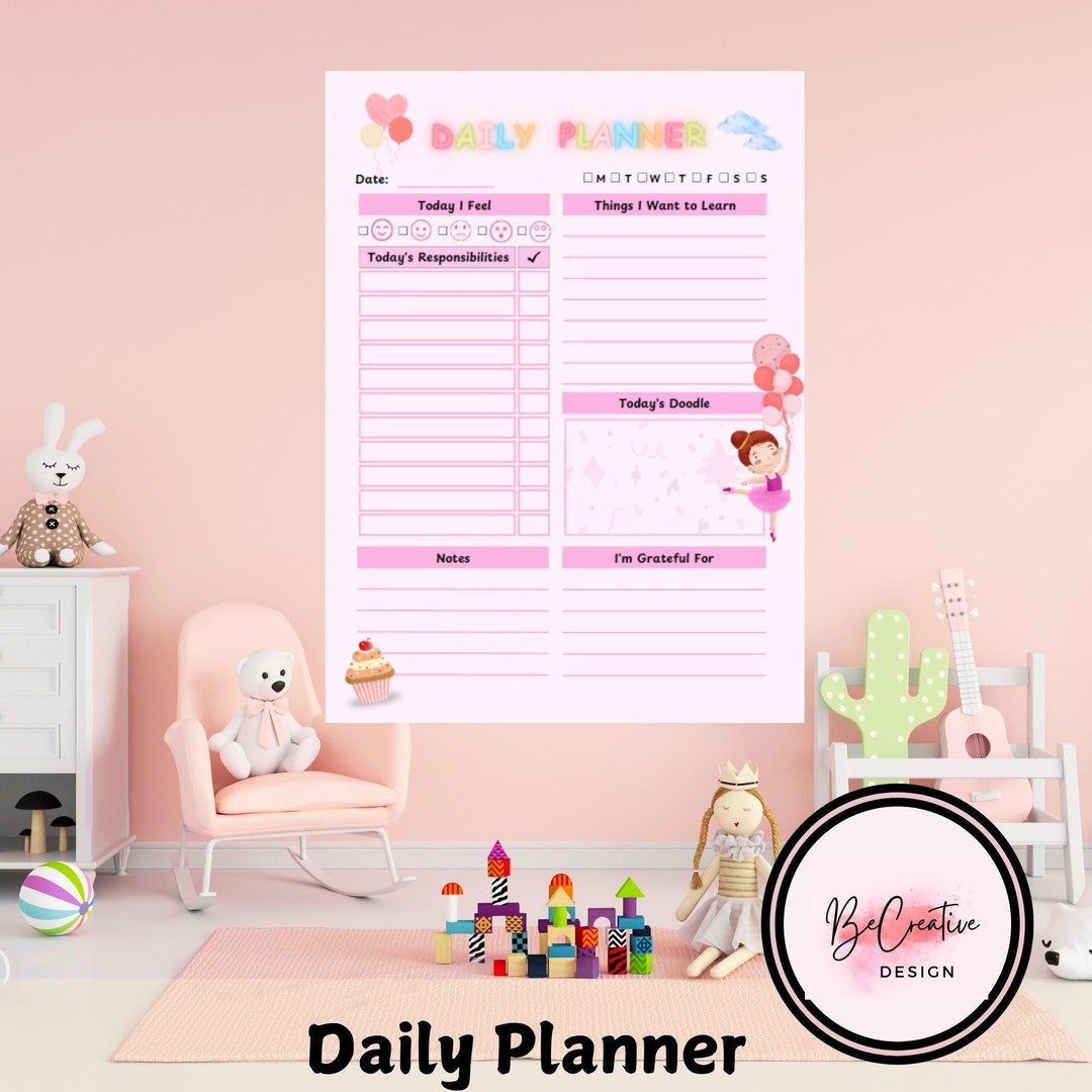 Editable Kids Daily Planner, Kids Colorful Planner, Printable, Daily to ...