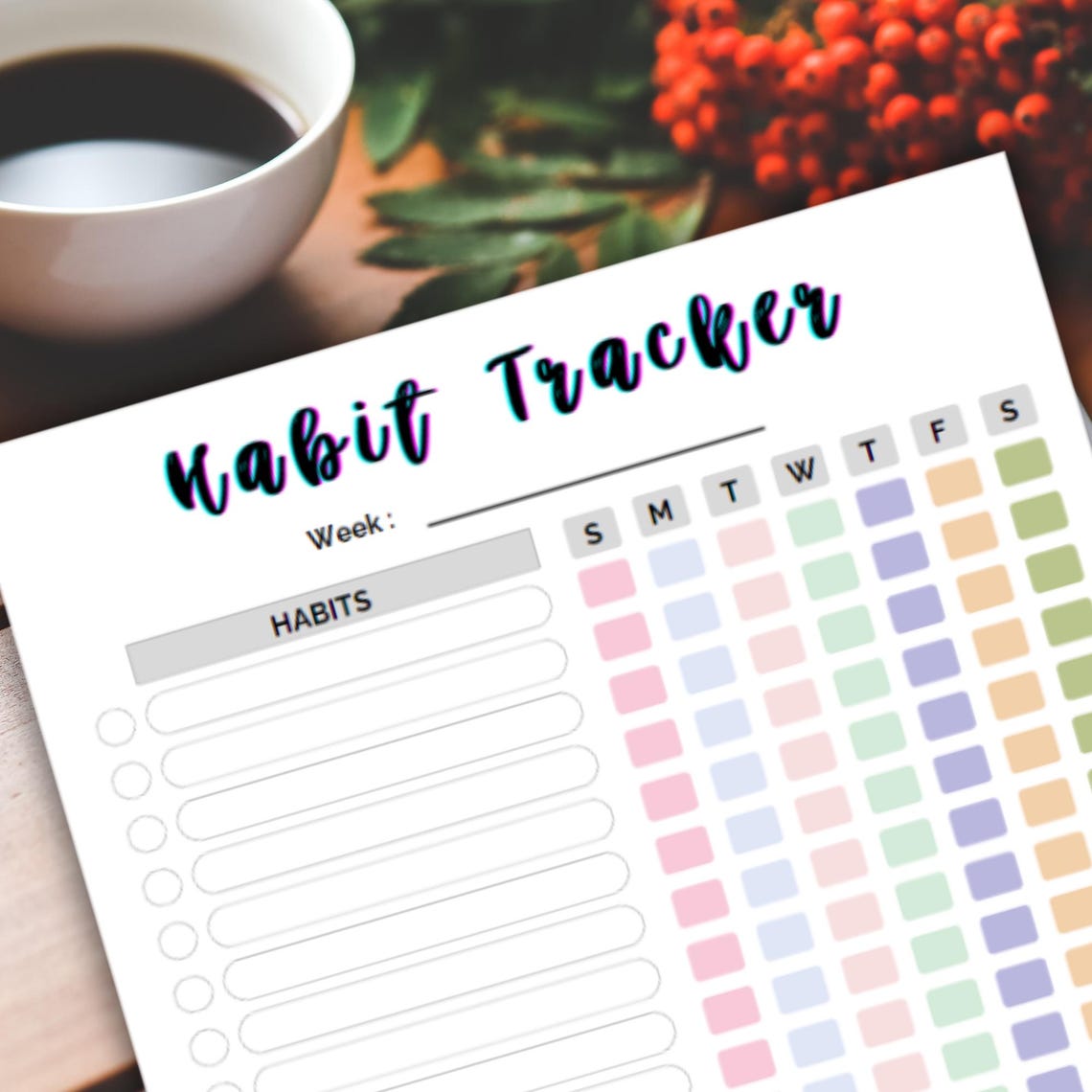 Editable Weekly Habit Tracker | Printable Habit Tracker | Daily Habit ...