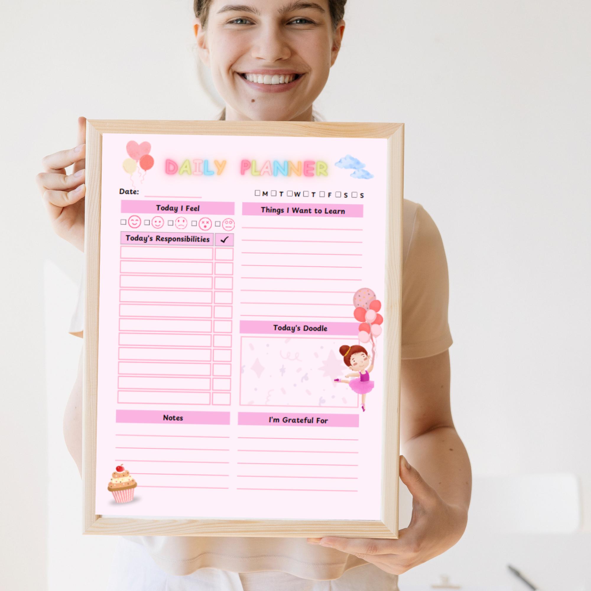 Editable Kids Daily Planner, Kids Colorful Planner, Printable, Daily to ...