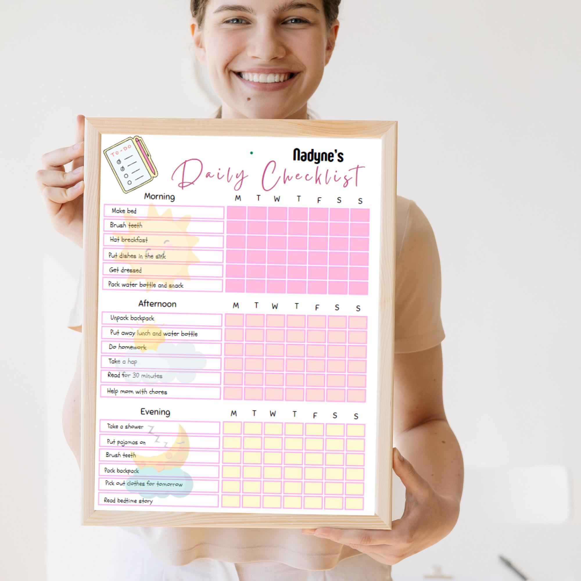 Editable Kids Daily Checklist: Fun Responsibility Chart (printable) - Etsy