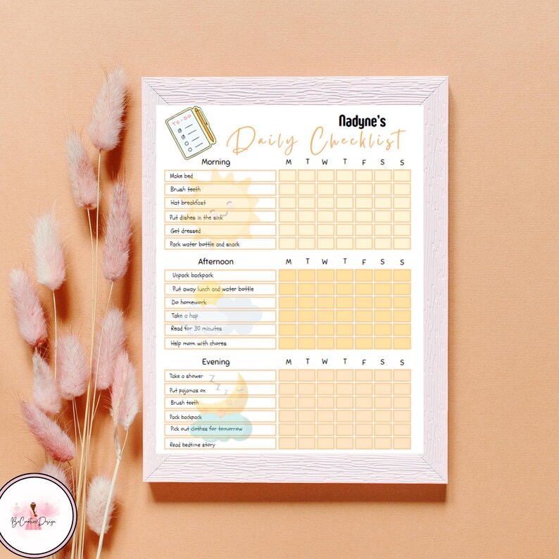 Editable Kids Daily Checklist: Fun Responsibility Chart (printable) - Etsy