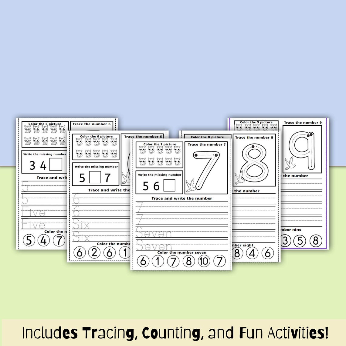 Printable Number Worksheets for Kids | Preschool & Kindergarten | Fun ...