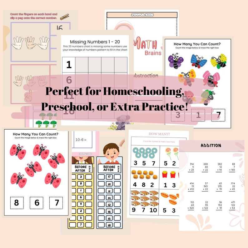 Preschool Math Workbook: Numbers & Tracing (printable) - Etsy