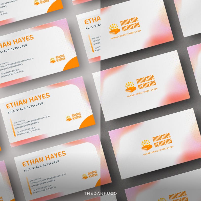 Vibrant Business Card Canva Template, DIY Printable Business Card ...
