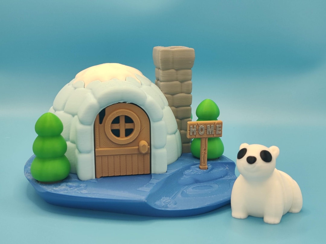 Iceberg Igloo House Playset – 3D Printed Arctic Scene With Articulated ...