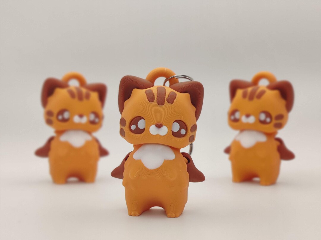 Cat Pixie Keychain - 3D Printed Fantasy Figurine - Etsy