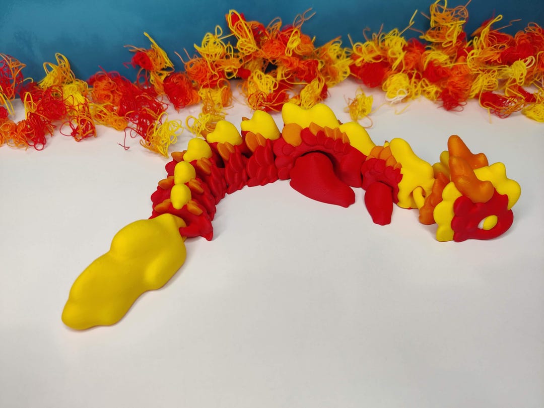 Baby Campfire Dragon, Fire Dragon, Articulated 3D Printed Dragon - Etsy