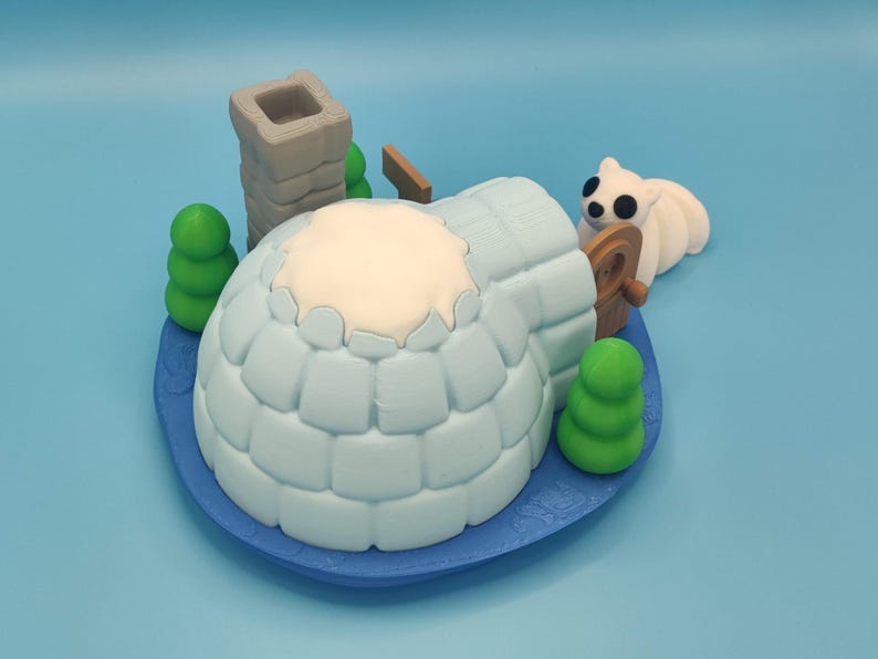 Iceberg Igloo House Playset – 3D Printed Arctic Scene With Articulated ...
