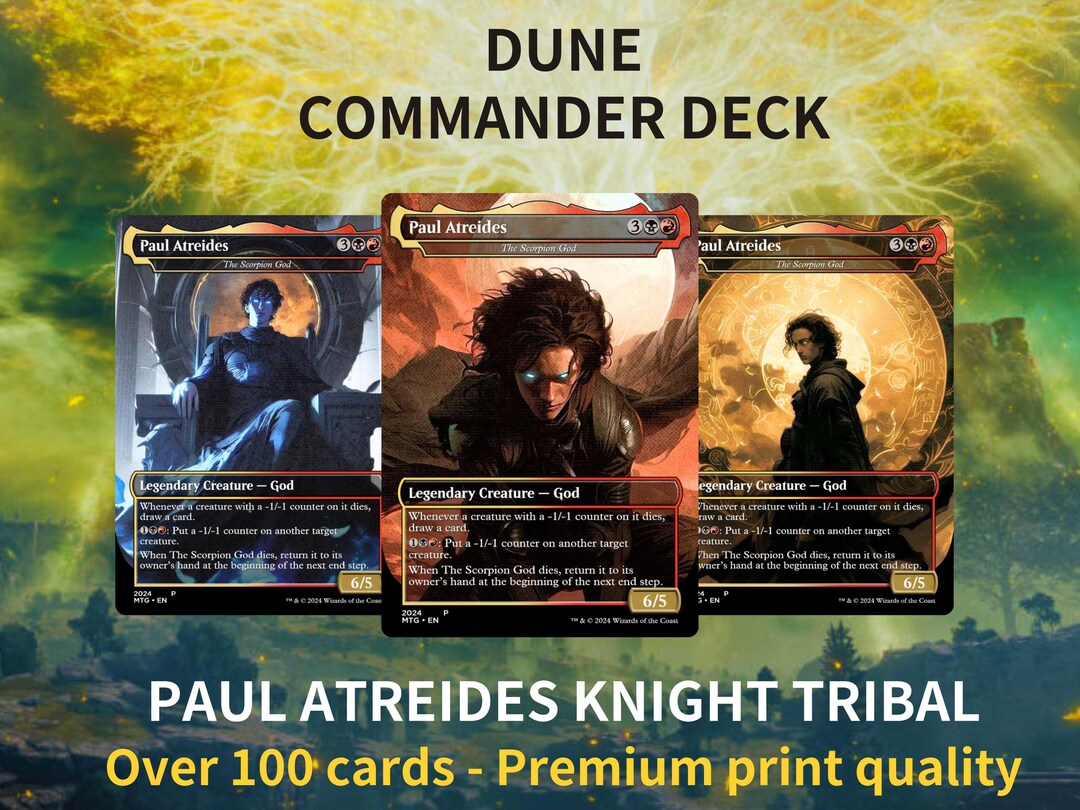 Dune Commander Deck Paul Atreides Master the Desert Sands Custom MTG Cards Premium Proxy Cards ...