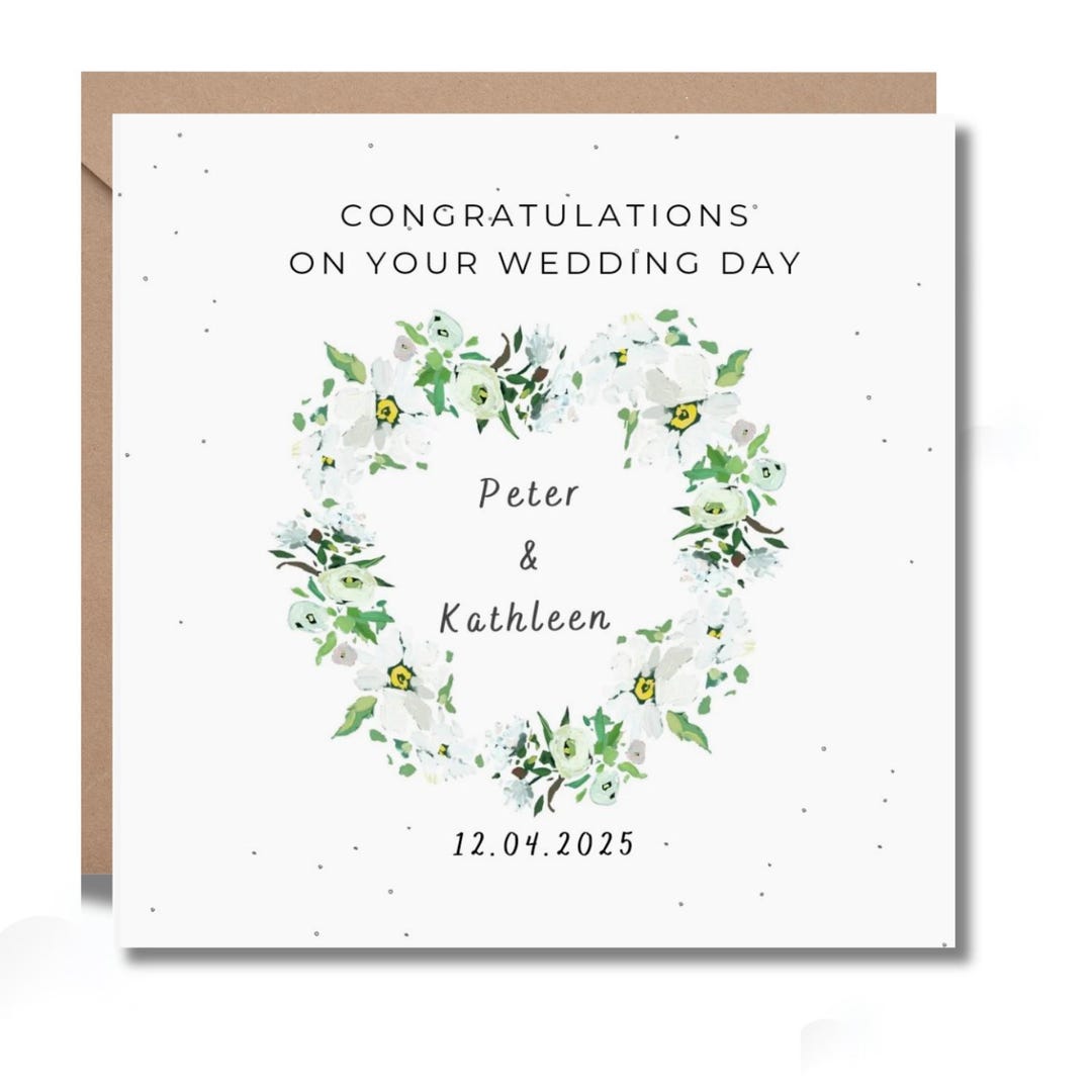 Congratulations on Your Wedding Card With Names / Personalised Wedding ...