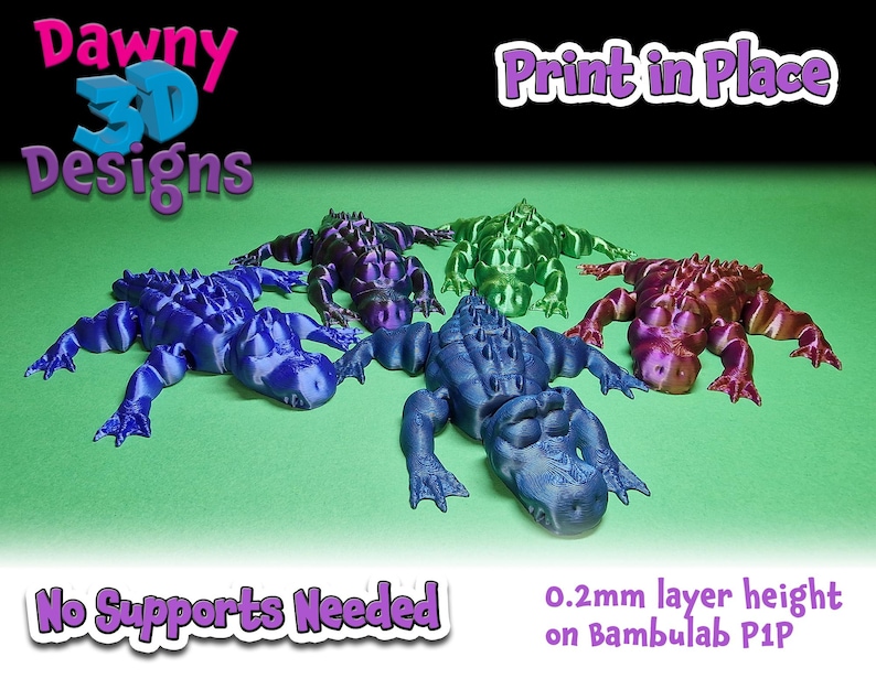 Articulated Baby Crocodile STL File - 3D Printable Dragon Model With ...