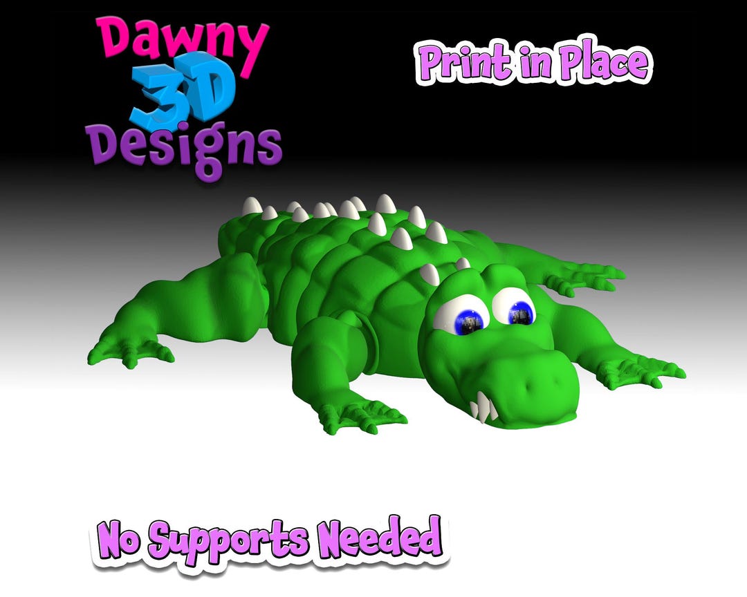 Articulated Baby Crocodile STL File - 3D Printable Dragon Model With ...