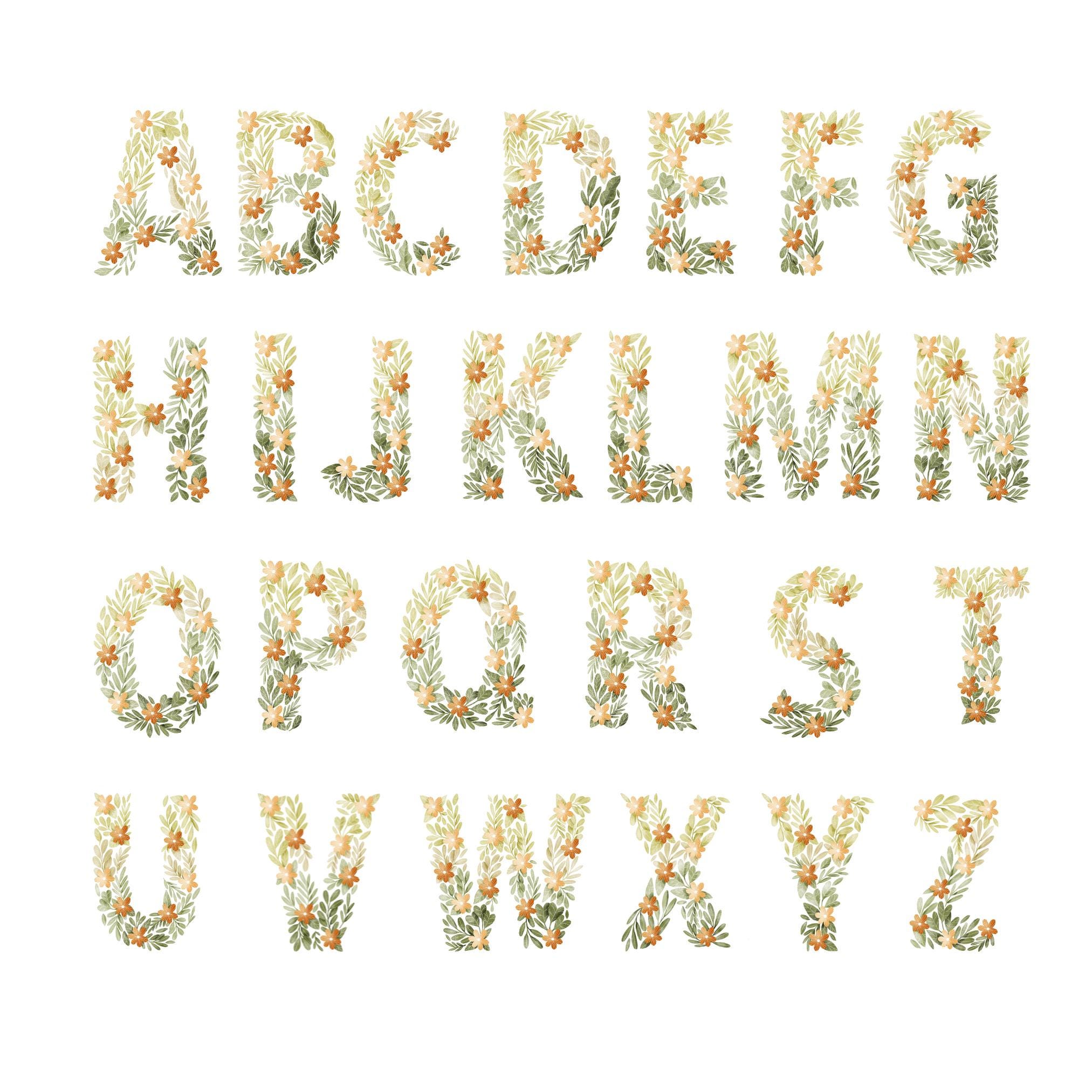 Custom Initial Floral Name Poster – Personalized Wall Art for Kids ...
