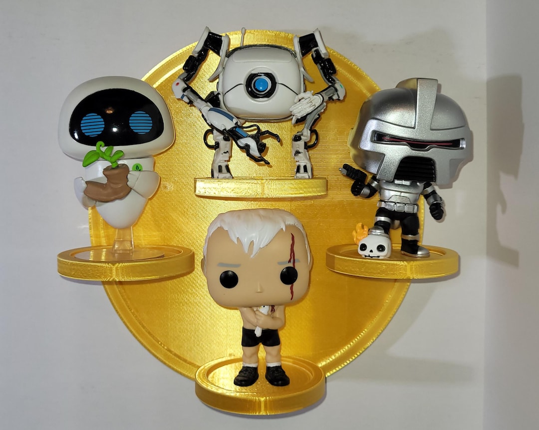 3D Printable Funko Pop Display Stand Wall-mountable Holds 4 Pops 1 STL ...