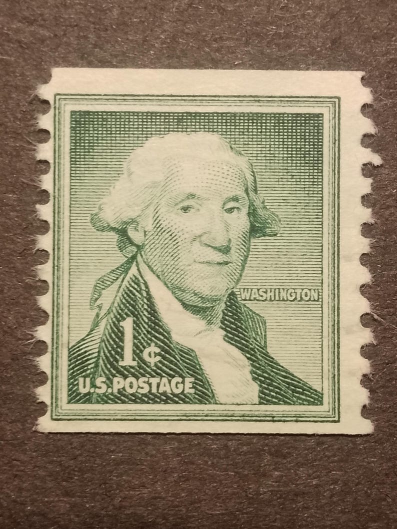 George Washington 1 Cent Stamp US Postage Green 1954-1961 - Etsy