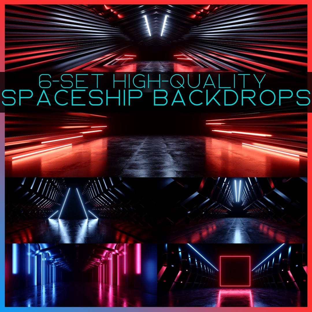 Sci-fi 6-SET 3D Rendered Alien Spaceship Corridor, Grunge, Futuristic, Modern, Realistic ...