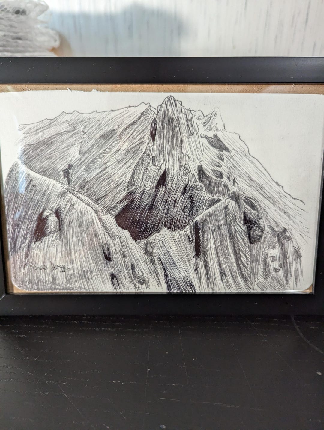 Majestic Mountain Ridge: Original Black & White Drawing - Etsy