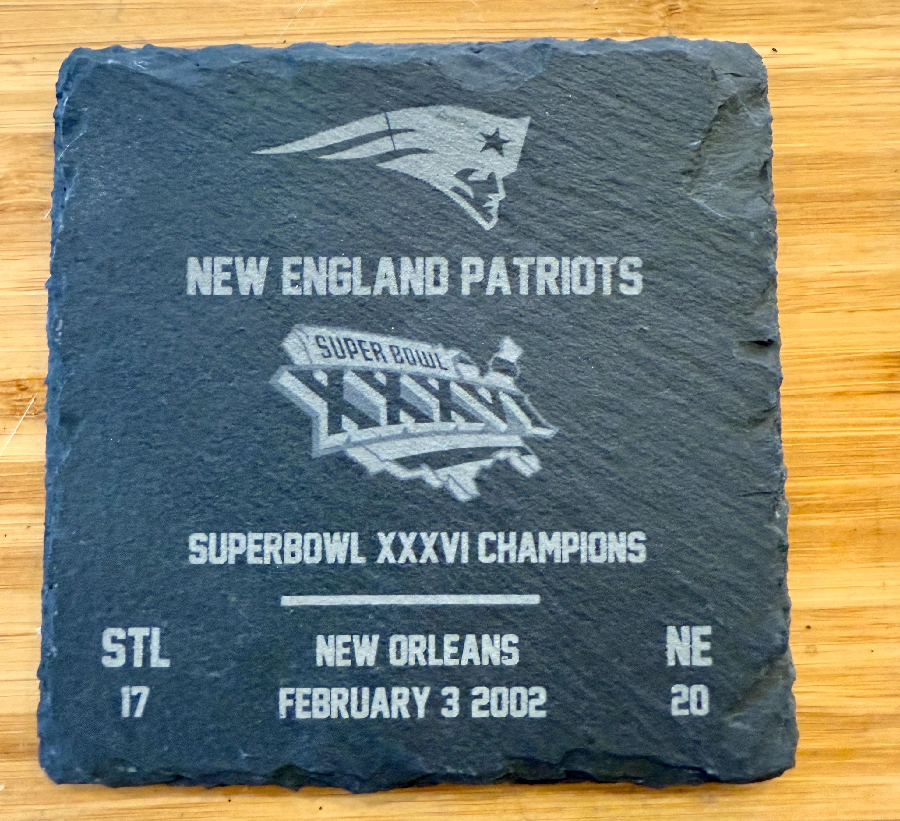 Engraved Slate Coasters - New England Patriots 6x Super Bowl Wins - Etsy