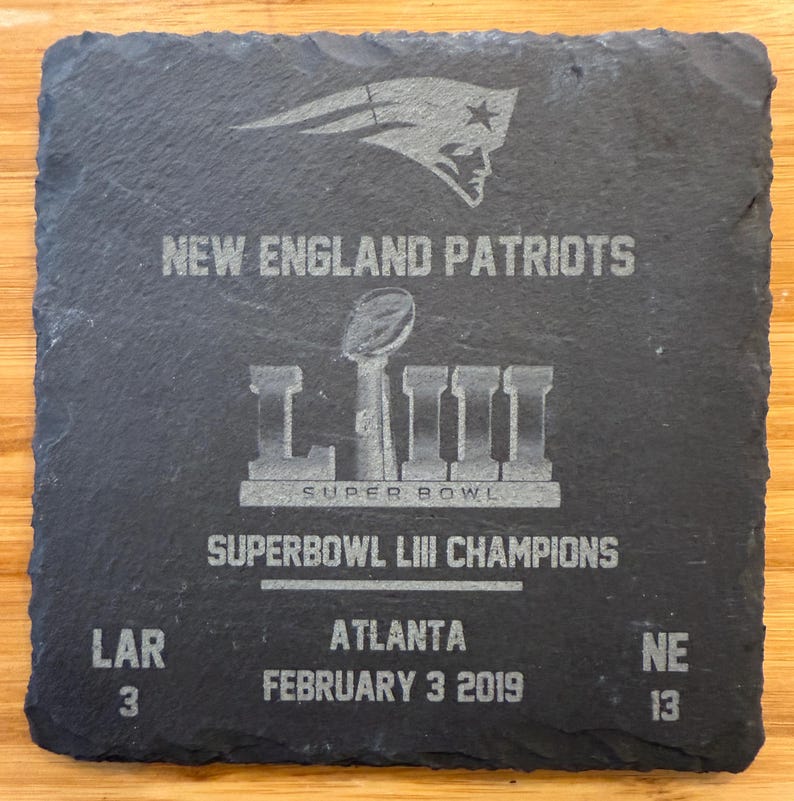 Engraved Slate Coasters - New England Patriots 6x Super Bowl Wins - Etsy