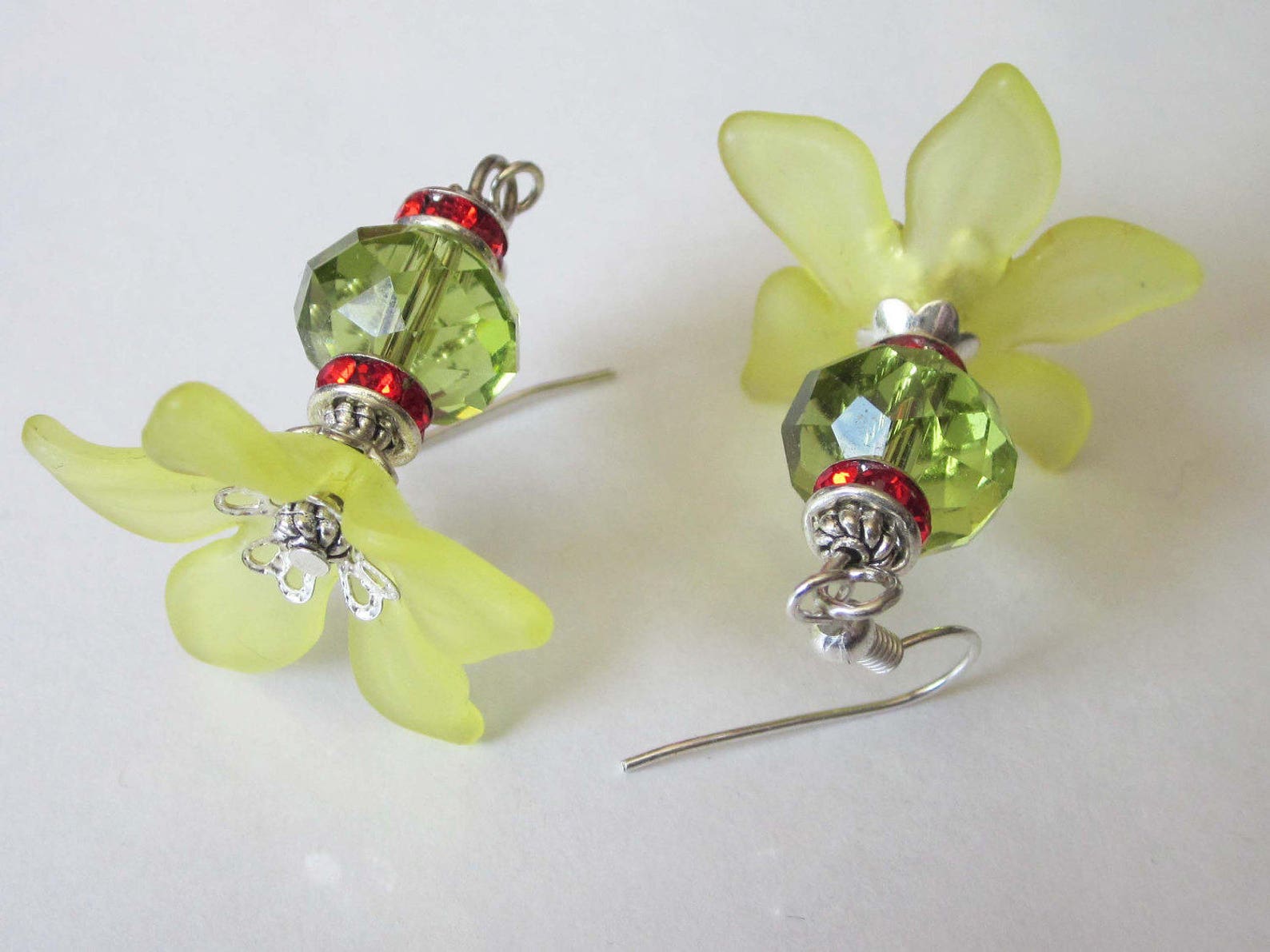 Yellow Flower Earrings, Garden Flower Dangle, Floral, Nature Jewelry ...