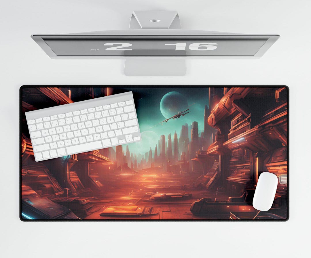 Sci-fi Desk Mat Planet | Desk Accessories | Mouse Pad | Mars | Fantasy ...