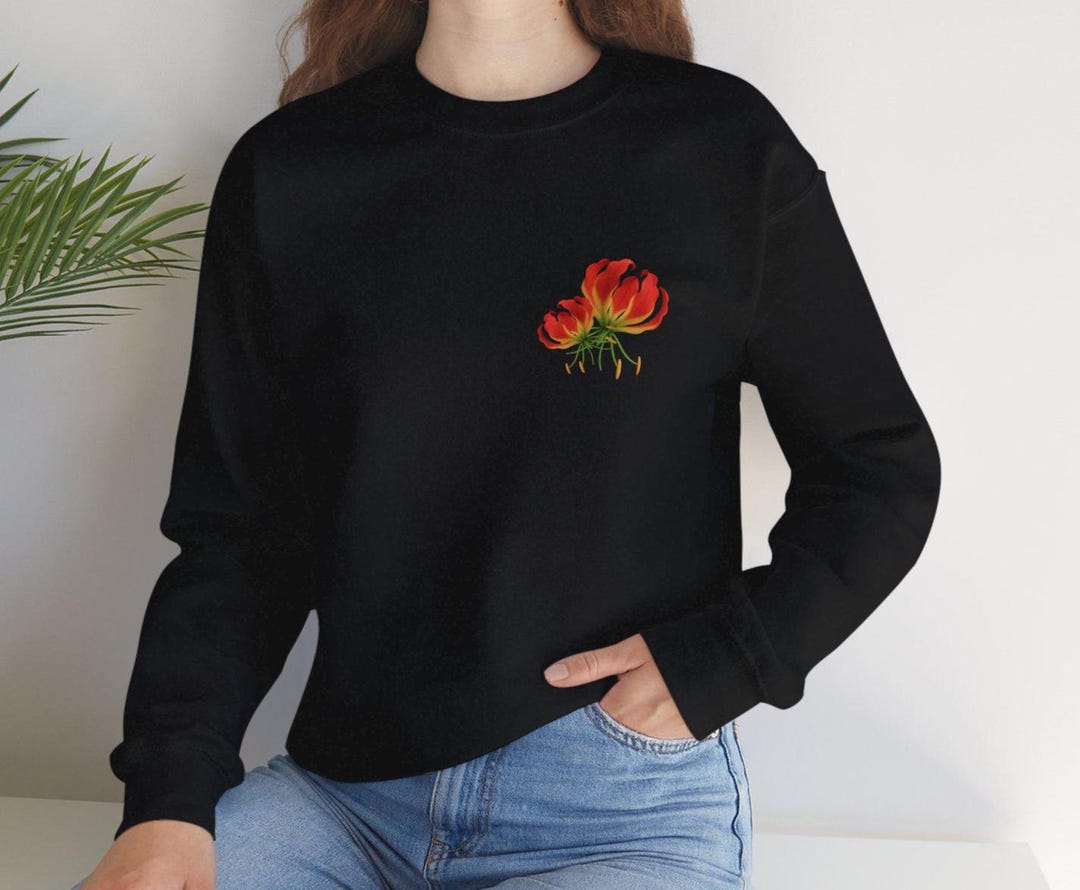 Karthigai Poo Sweatshirt | Flame Lily | Remembrance Sweater - Etsy