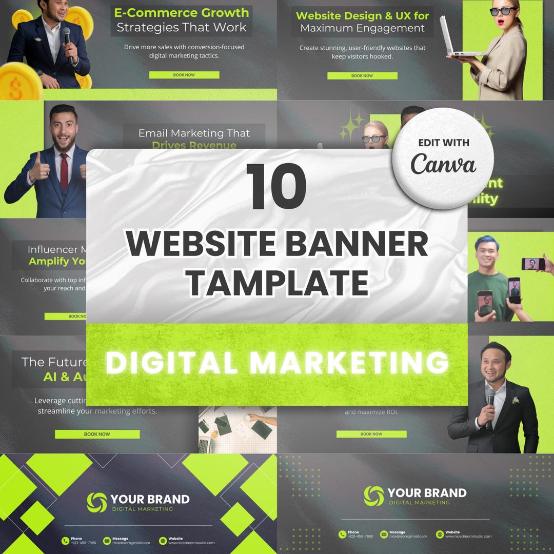 Editable Website Banner Templates: Modern Canva Designs (digital ...