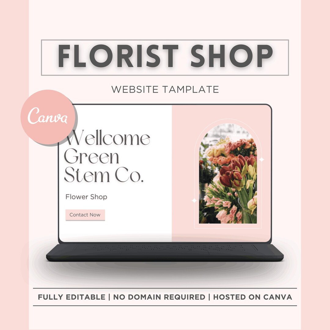 Modern Florist Website Template: Customizable Canva Design for Flower ...