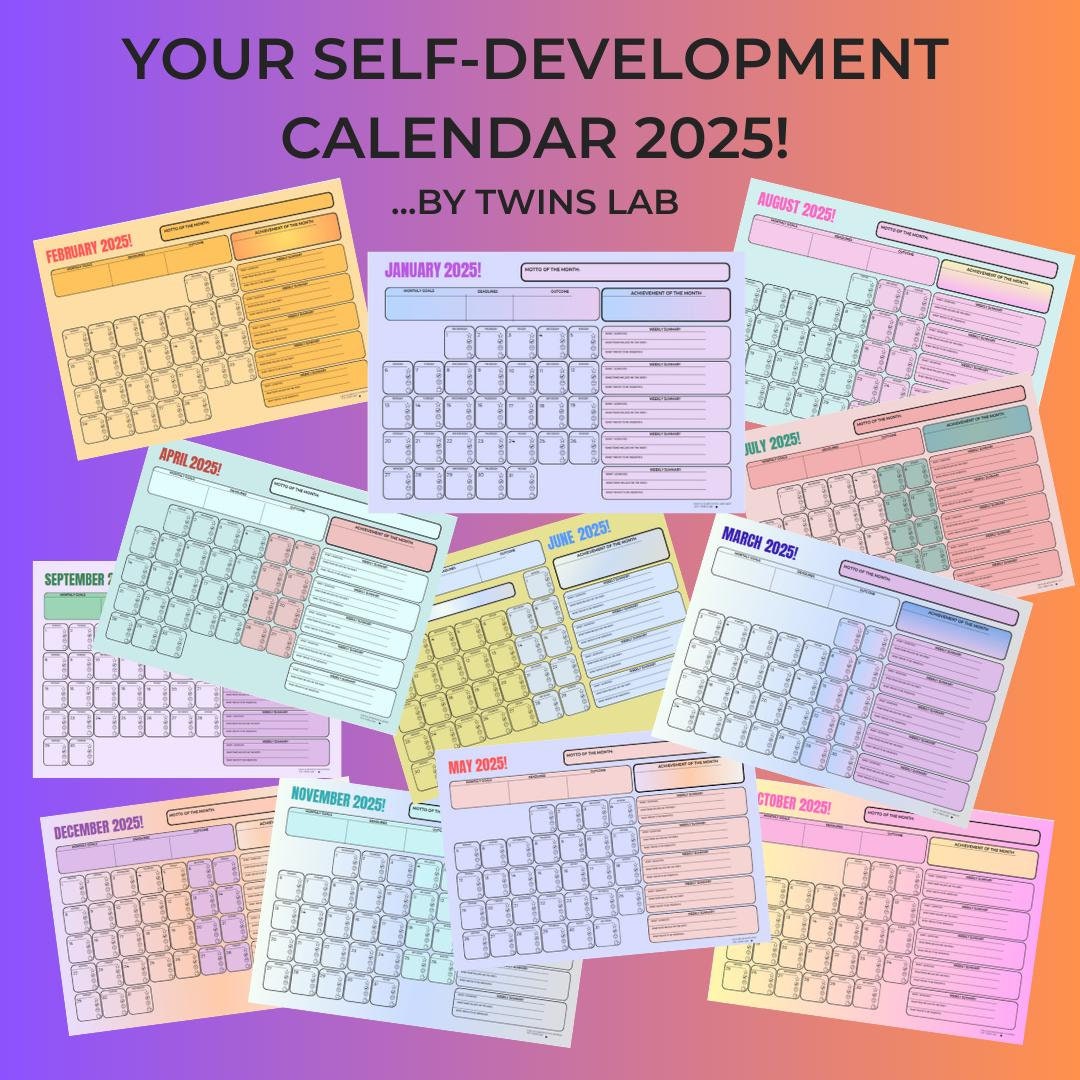 Self-development Calendar 2025 Planner Printable Goal Coaching Calendar ...