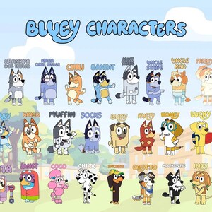 Custom Bluey Family Ready to Press DTF Print, Bluey Characters Ready to ...
