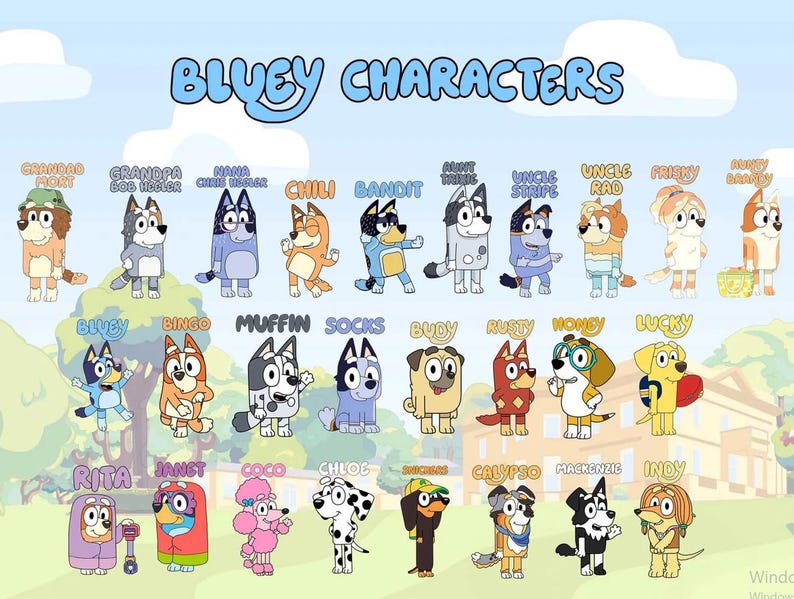 Custom Bluey Family Ready to Press DTF Print, Bluey Characters Ready to ...