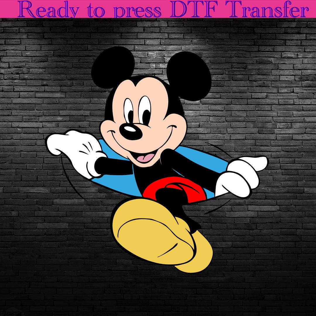 Mickey Mouse DTF, Mickey Mouse Heat Transfer, Disneyworld DTF Transfer ...