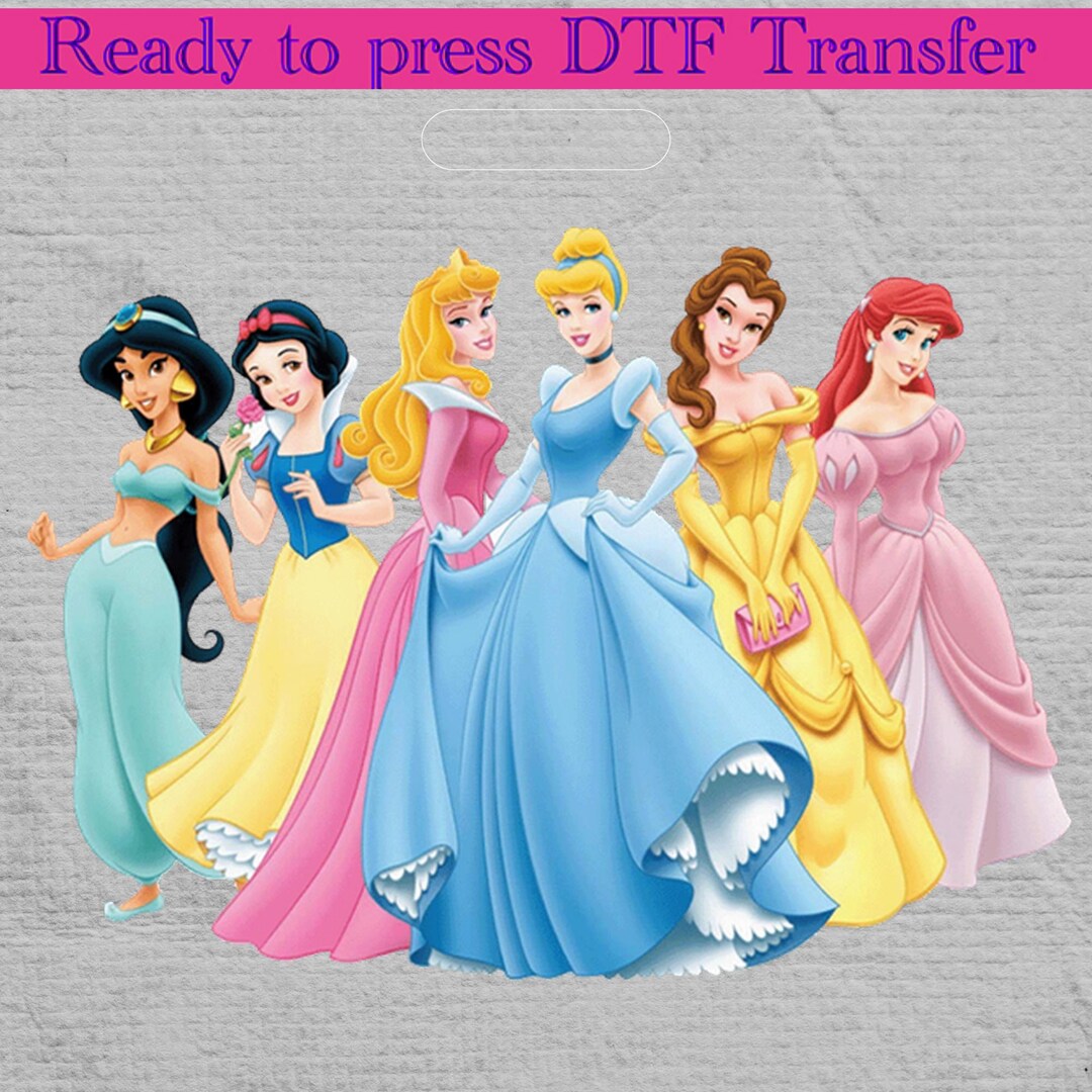 Disney Princesses Ready to Press DTF, Disney Transfer Print, Heat Press ...