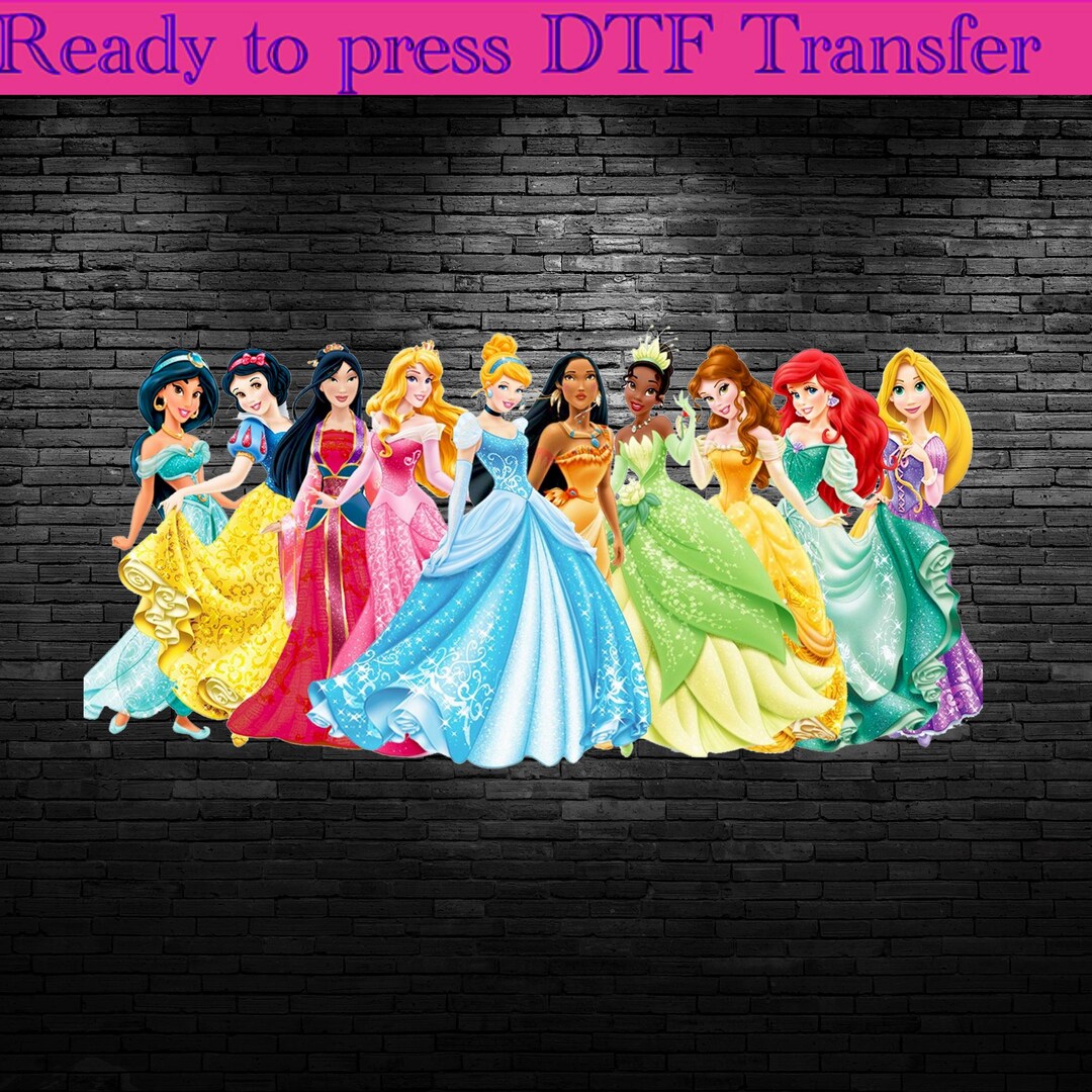 Disney Princesses Ready to Press DTF, Disney Transfer Print, Heat Press ...