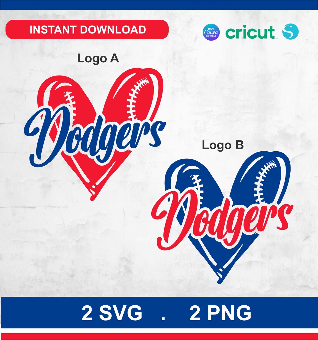 Dodgers Baseball Heart SVG - Dodgers PNG | Dodgers Sublimation Design ...