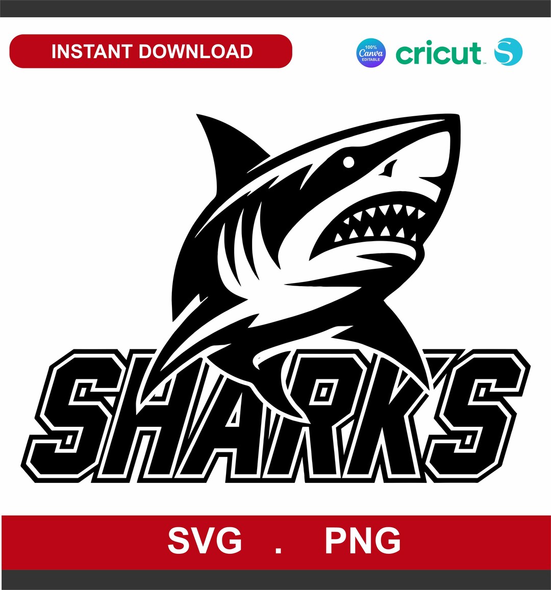 Sharks Svg Sharks Png Football Png Sharks Clipart Sharks Sublimation ...