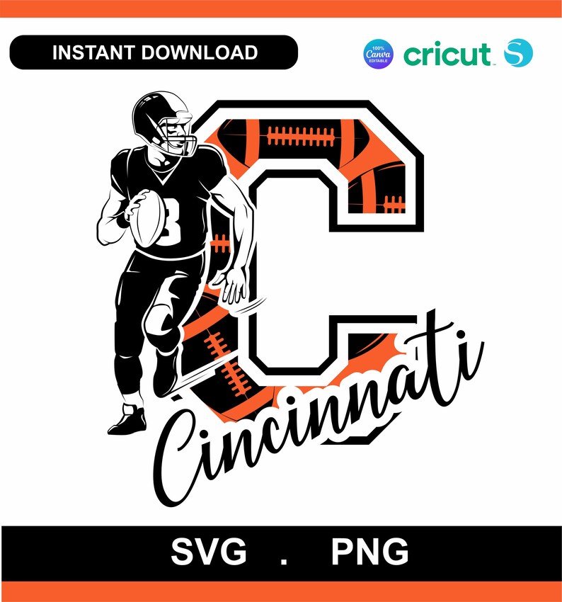 Cincinnati Svg Png Football Png Cincinnati Clipart Cincinnati Pride ...