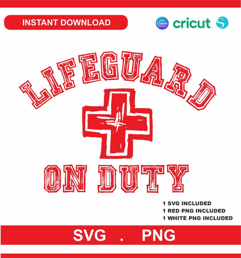 Lifeguard on Duty Png Art Lifeguard Svg Red and White Version Clipart ...