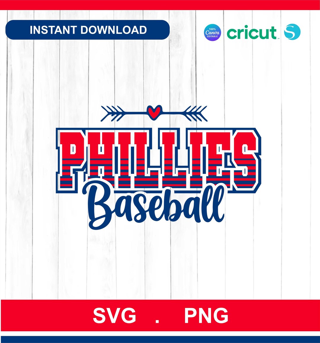 Phillies Heart Baseball PNG - Phillies SVG | Phillies T-shirt ...
