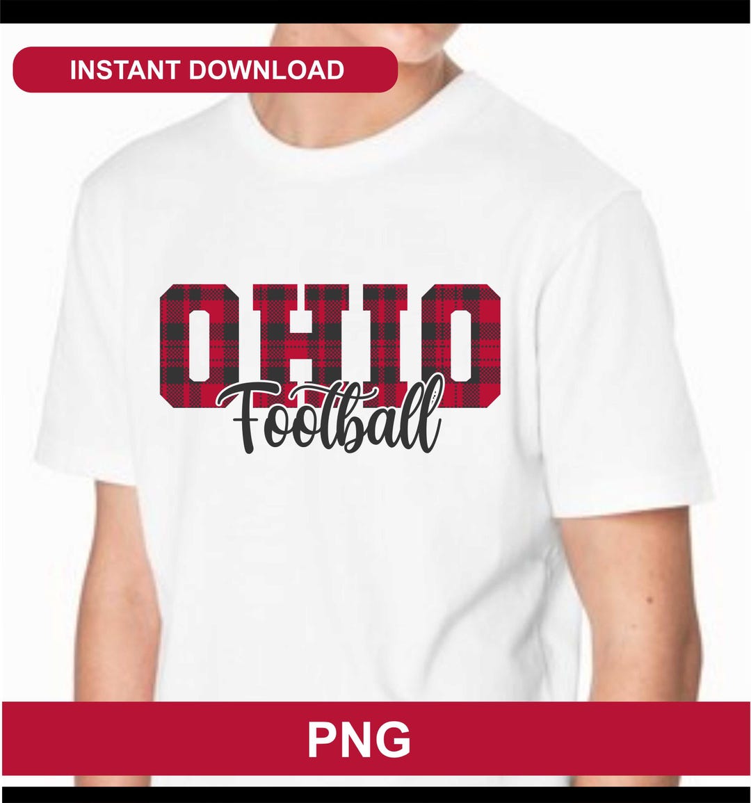 Ohio Plaid Football SVG PNG - Ohio Plaid T-shirt | Ohio Plaid Football ...