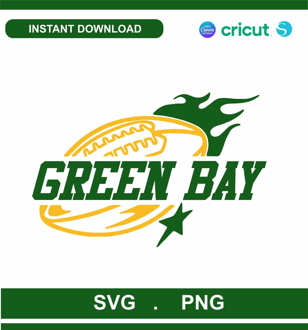Green Bay Football SVG PNG- Green Bay Svg | Green Bay Png | Green Bay T ...