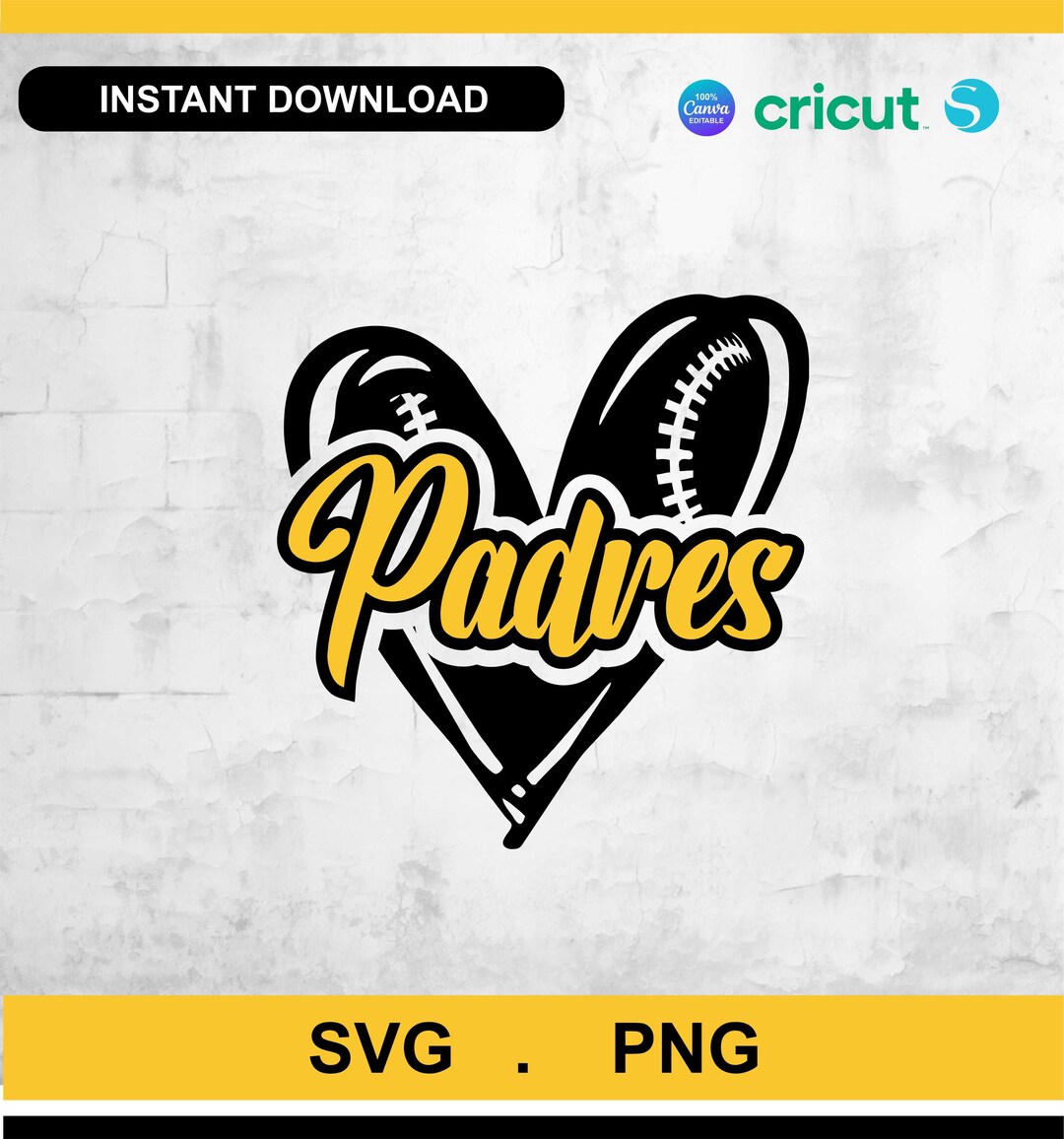 Padres Heart SVG - Padres PNG | Padres T-shirt | Padres Sublimation ...