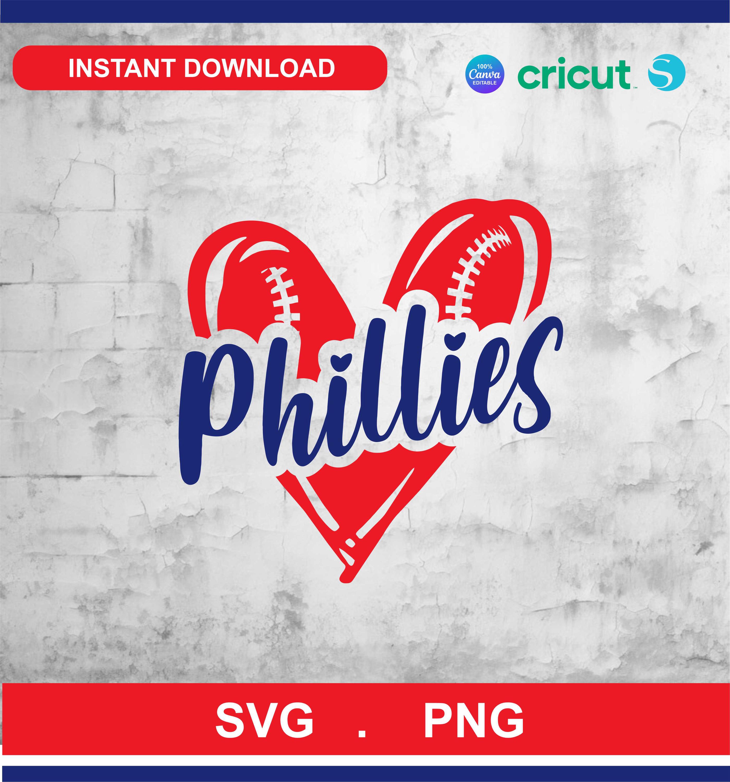 Phillies Heart Baseball PNG - Phillies SVG | Phillies T-shirt ...