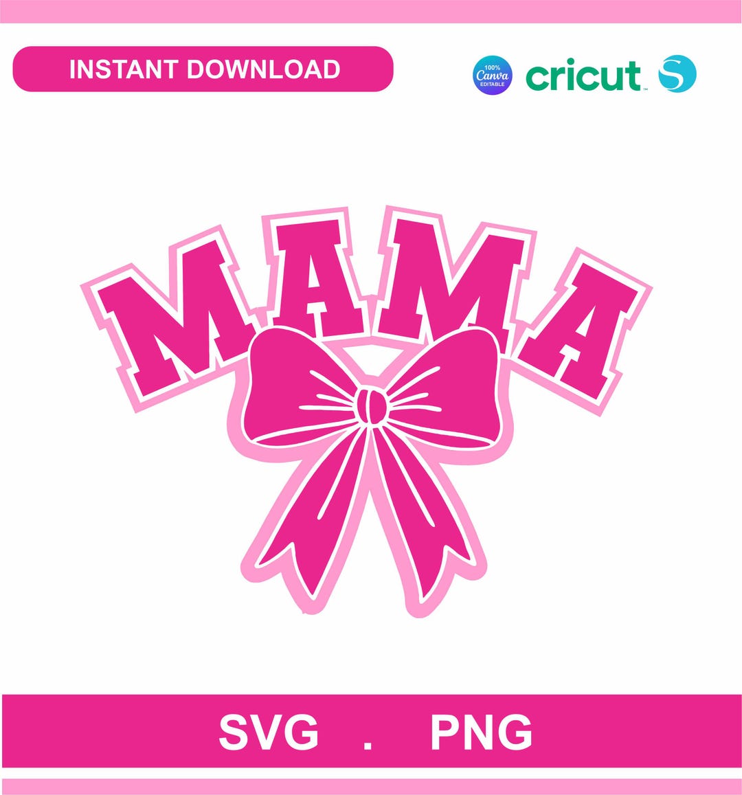 Mama Bow Varsity PNG - Mama Bow SVG | Mama Bow T-shirt | Mama Bow ...