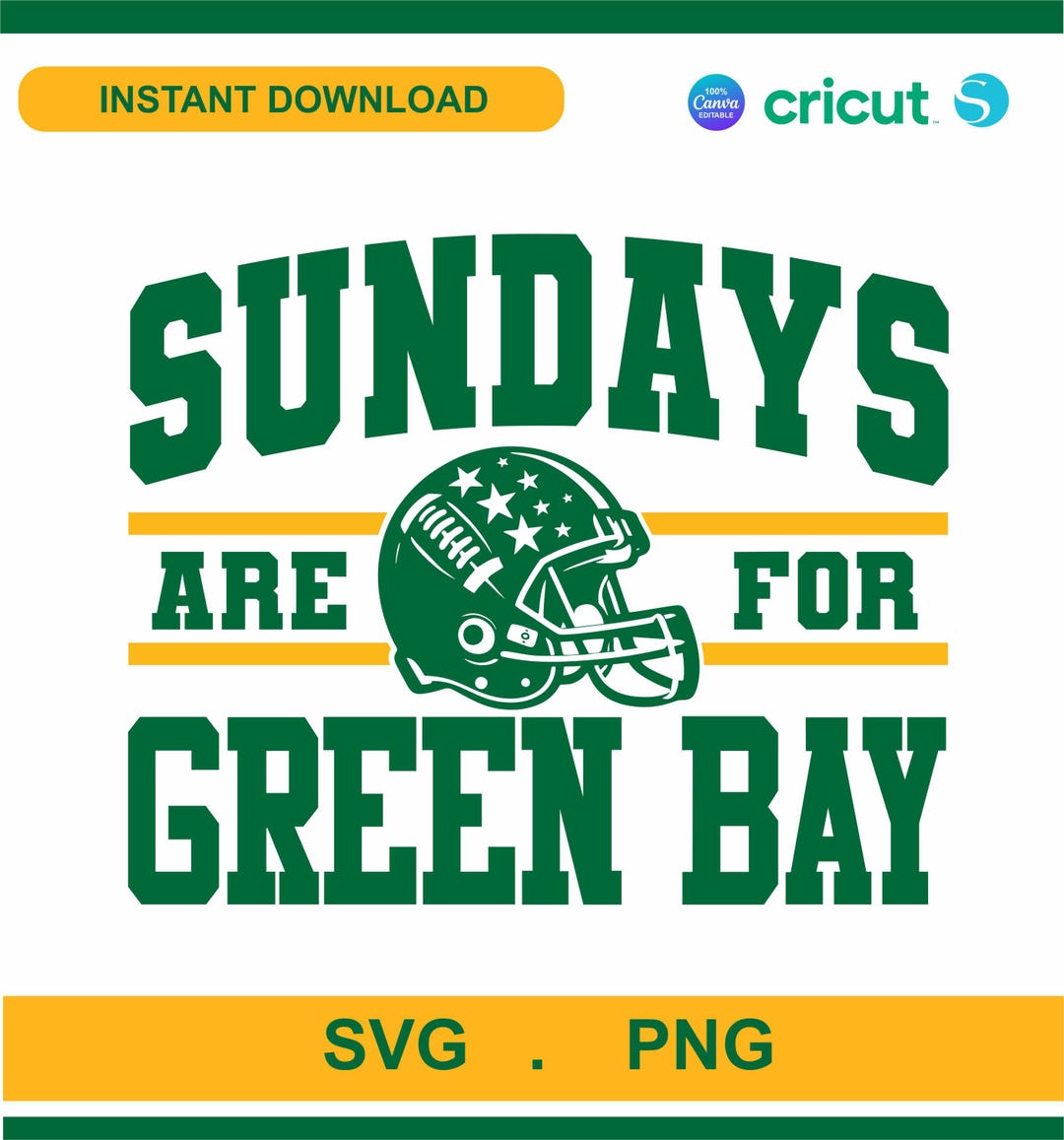 Sundays Are for Green Bay - Svg Png Football, Green Bay Clipart, Green ...