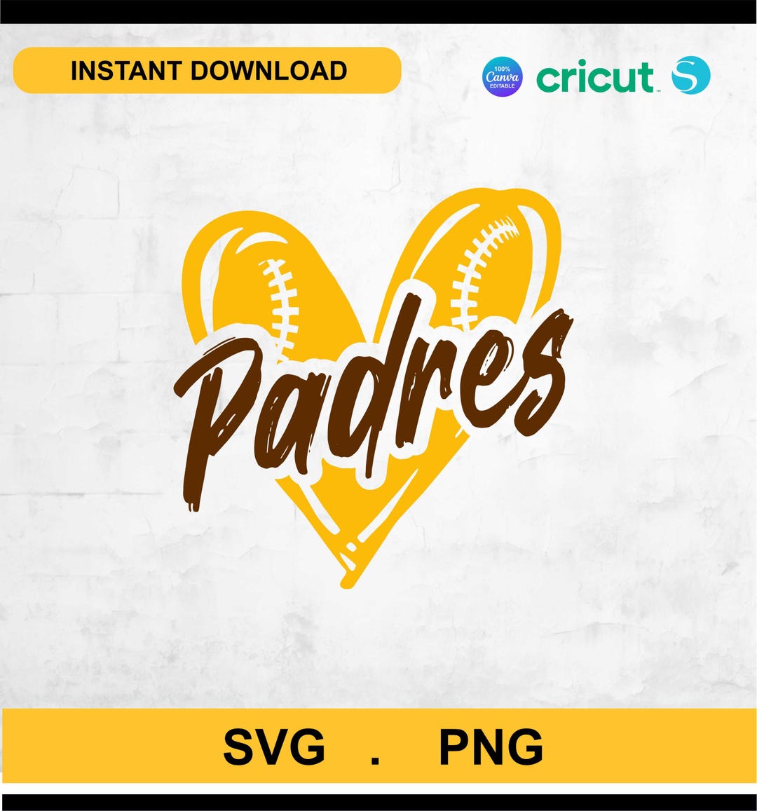 Padres Heart Distressed PNG - Padres SVG | Padres T-shirt | Padres ...