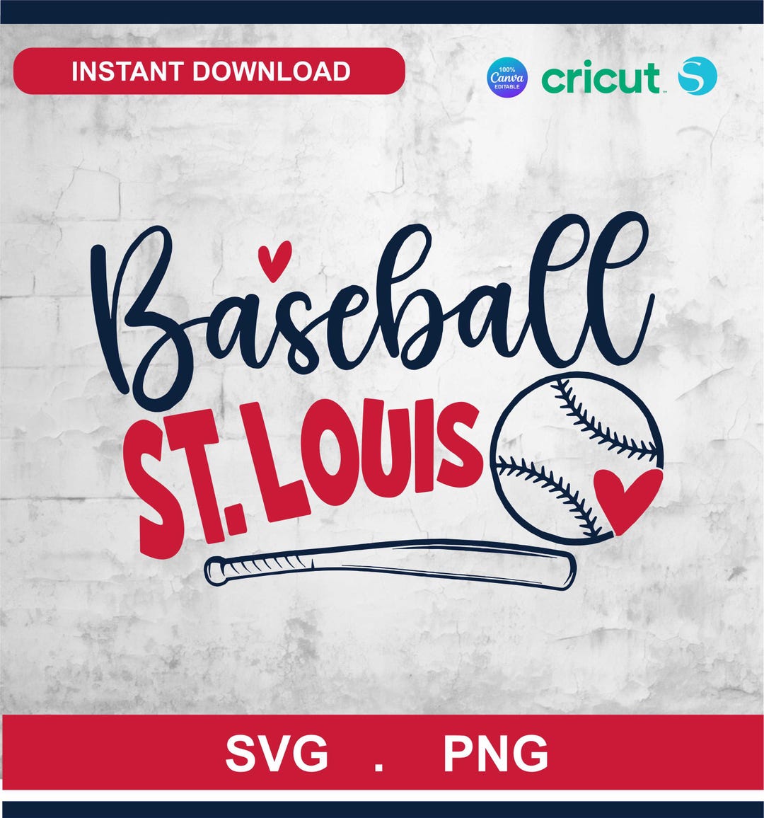 St Louis Baseball Heart SVG - St Louis PNG | St Louis T-shirt | St ...