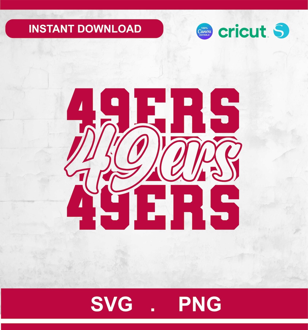 49ers Typography Script Sublimation - 49ers SVG | 49ers PNG | 49ers T ...