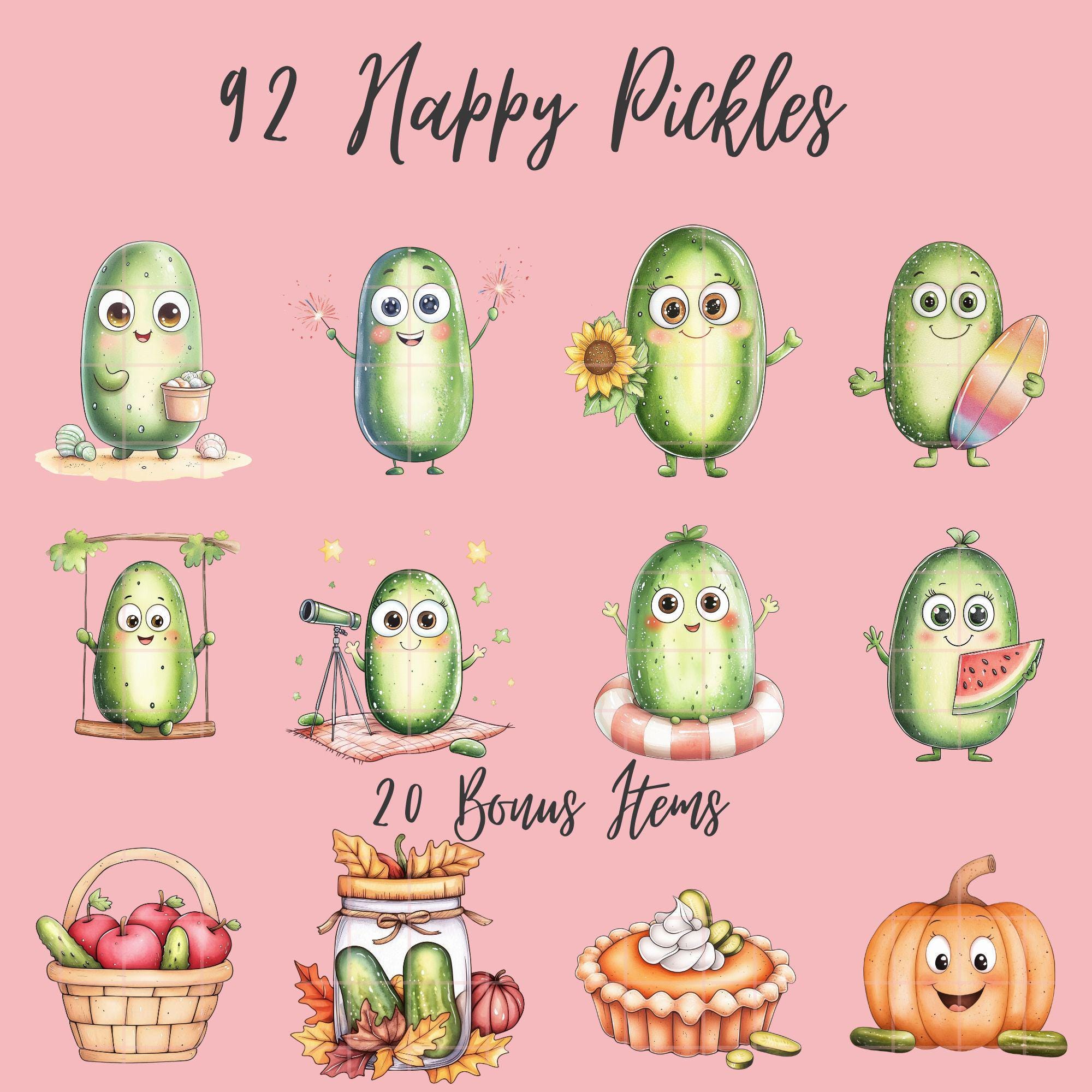 Happy Pickles Seasonal Clipart Bundle - Fall Winter Spring Summer Food ...